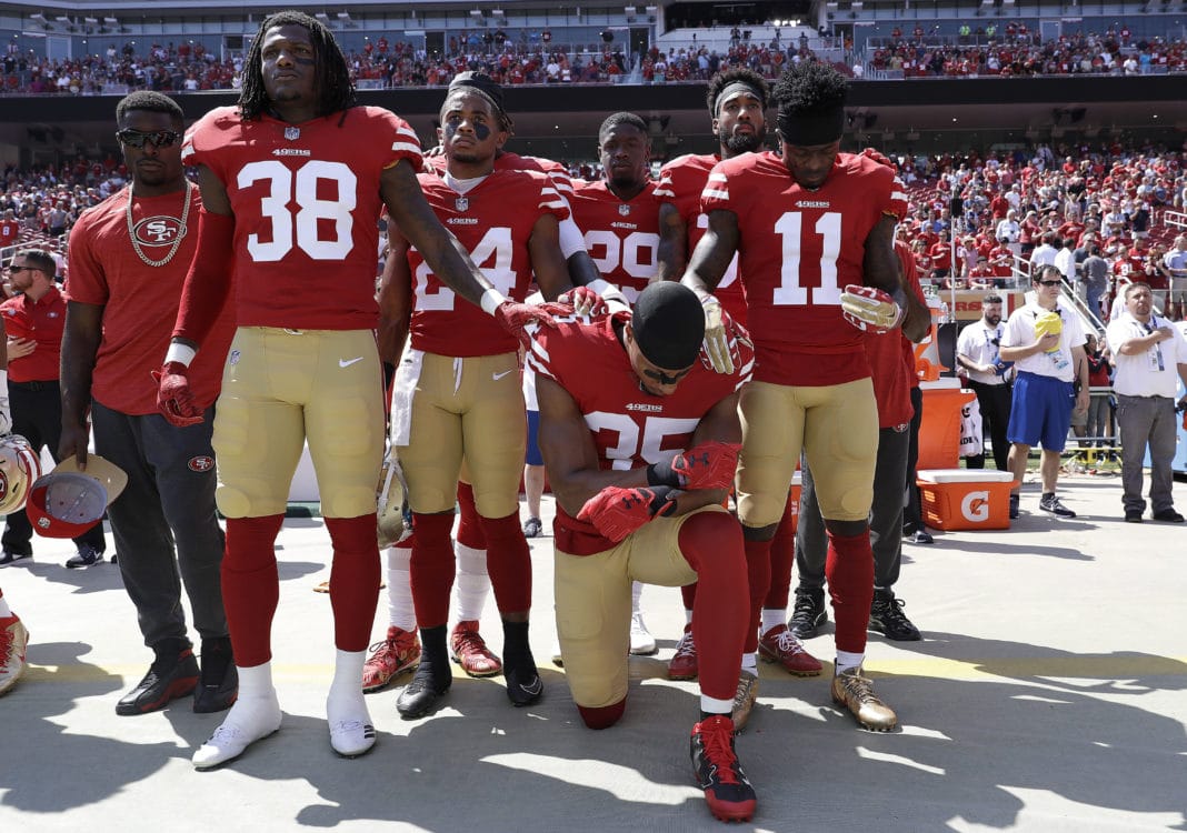 Colin Kaepernick's Frat and Players Protest On 1st NFL Sunday