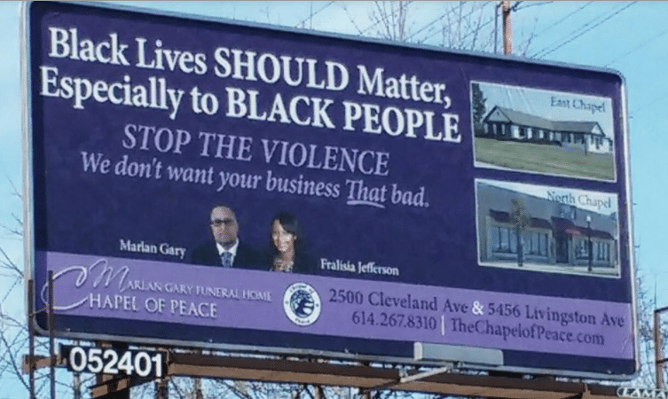 Spike In Homicidal Violence Prompts Funeral Home's Blunt Billboard ...