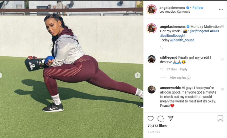 'Natural Cake': Angela Simmons Amazes Fans After Showing Off Her Glutes ...