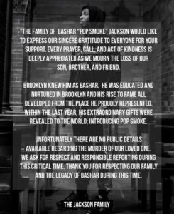 'Educated and Nurtured in Brooklyn’: Pop Smoke Family Releases Its ...