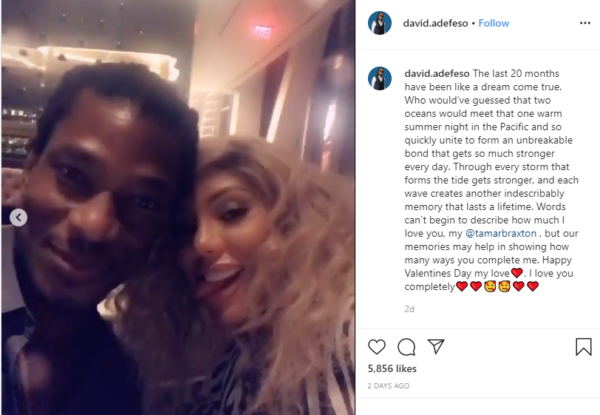 'Dream Come True': David Adefeso Boasts About His and Tamar Braxton's ...