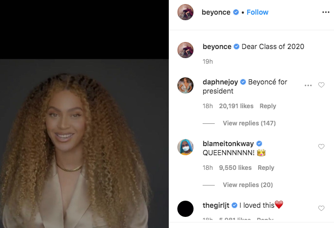 Beyoncé Uplifts Everyone With Her Message for the Graduating Class