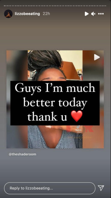 Lizzo Reveals She's 'Feeling Much Better' After Breaking Down In Tears ...