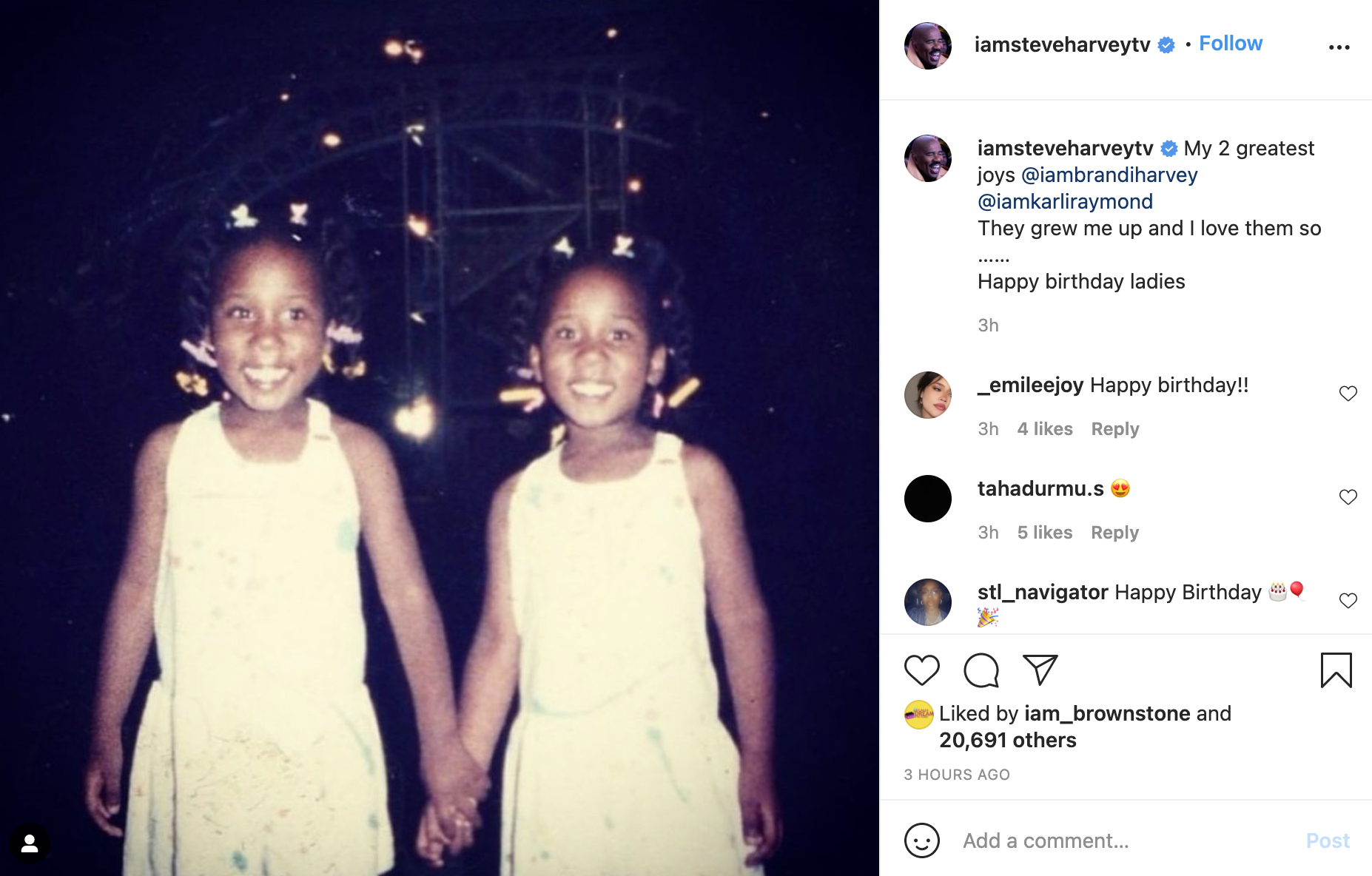 'They Grew Me Up': Steve Harvey Posts Throwback Picture of Twins, Fans ...