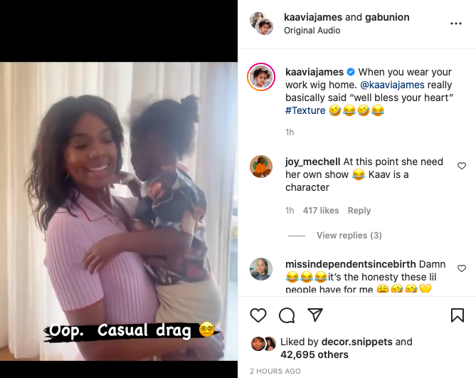 ‘Kav Is a Character’: Gabrielle Union’s Daughter Kaavia James Casually ...