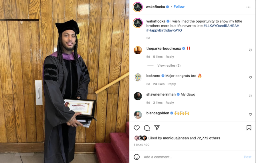 'It’s Never to Late’: Waka Flocka Receives Honorary Professorship ...