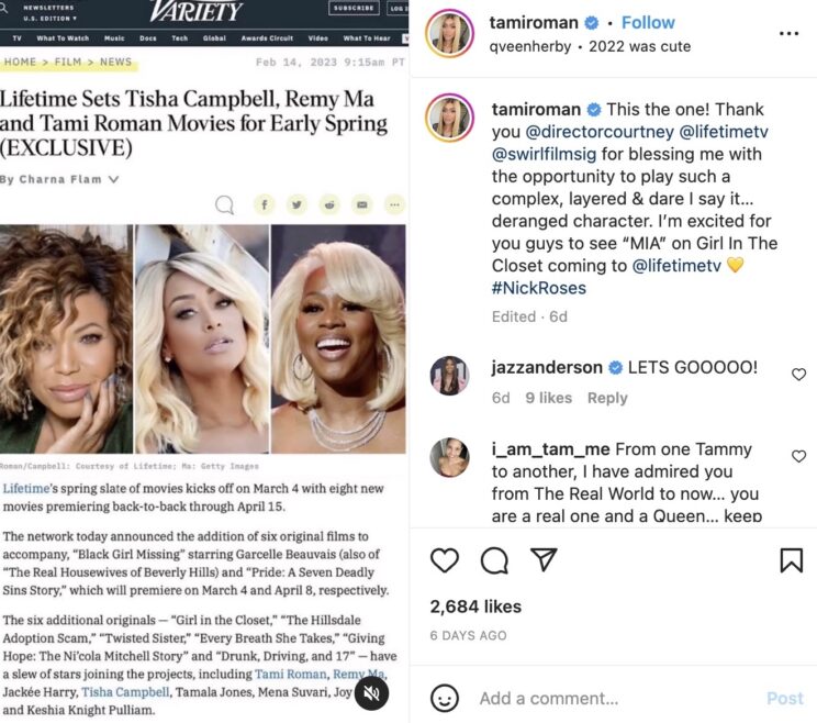 'From The Real World to Now': Tami Roman's Grind Has Fans Inspired ...