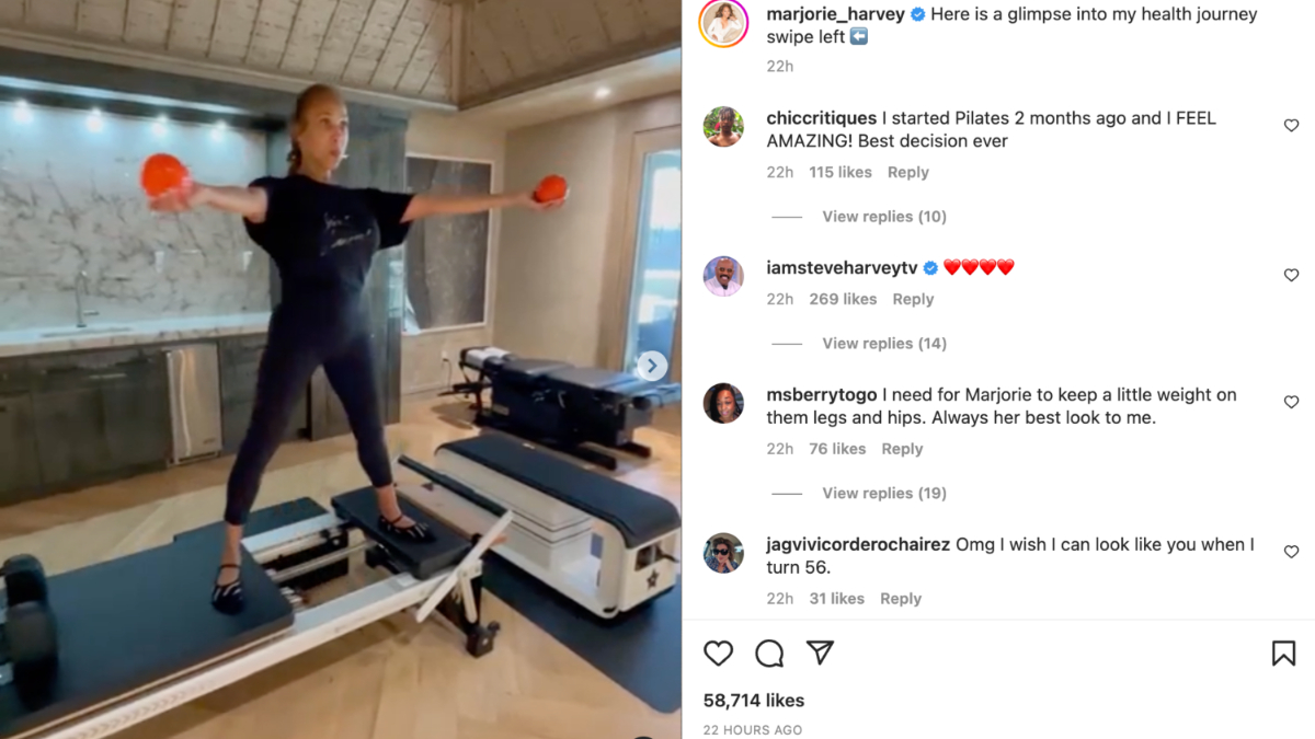 'This Lori Harvey Mama?': Marjorie Harvey Shows Off Her Fitness Routine In the Gym, Fans Say She ...