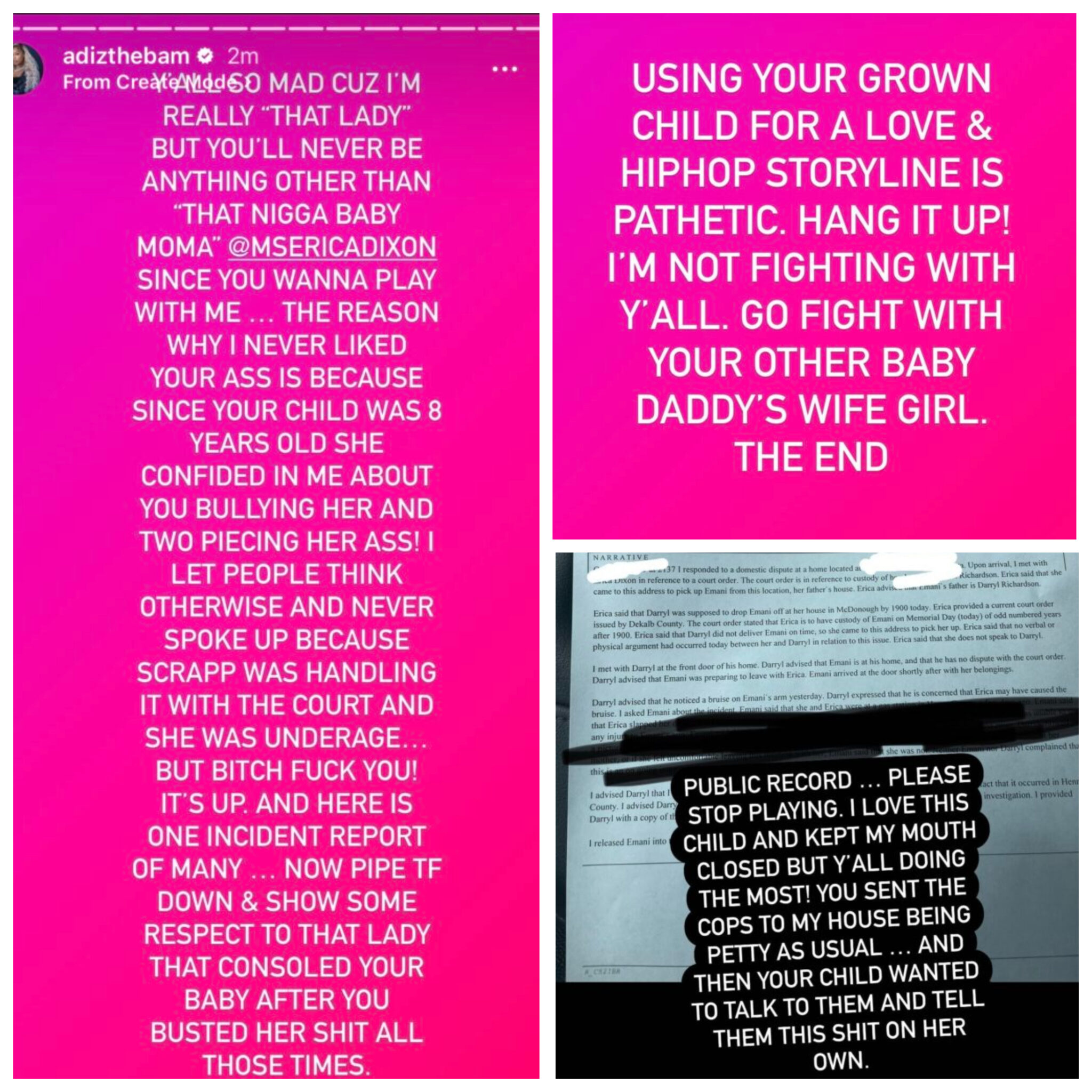 'You Too Old to be Petty with My Child': Erica Dixon Joins In on ...