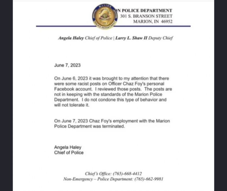 Get 'Em!: Indiana Police Officer Fired Just Two Days After Getting ...